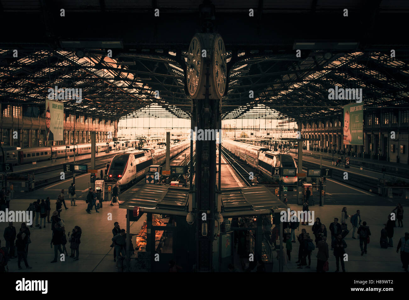 French traditional train Station in Paris, France Stock Photo - Alamy