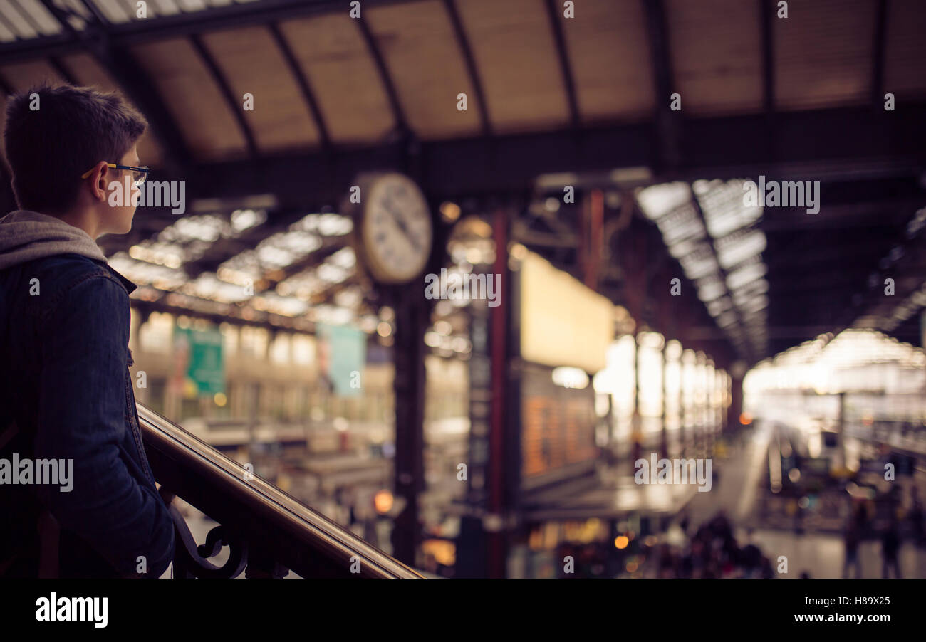 French traditional train Station in Paris, France Stock Photo - Alamy