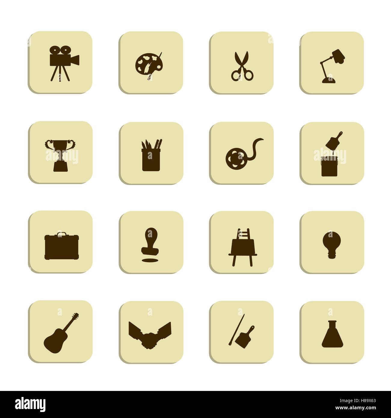 Fine arts icon set in black, vector Stock Vector Image & Art - Alamy