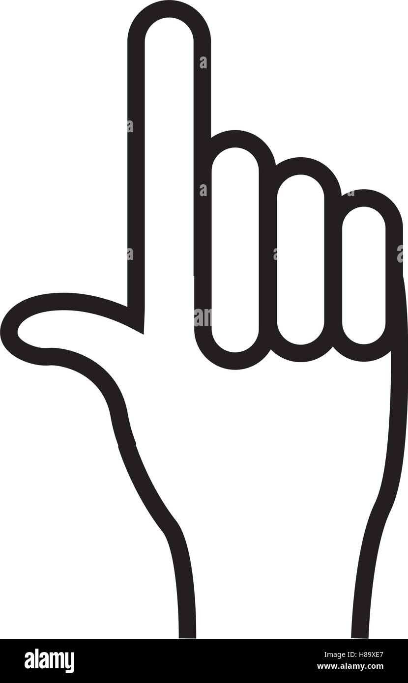 index finger up hand gesture icon image vector illustration design ...