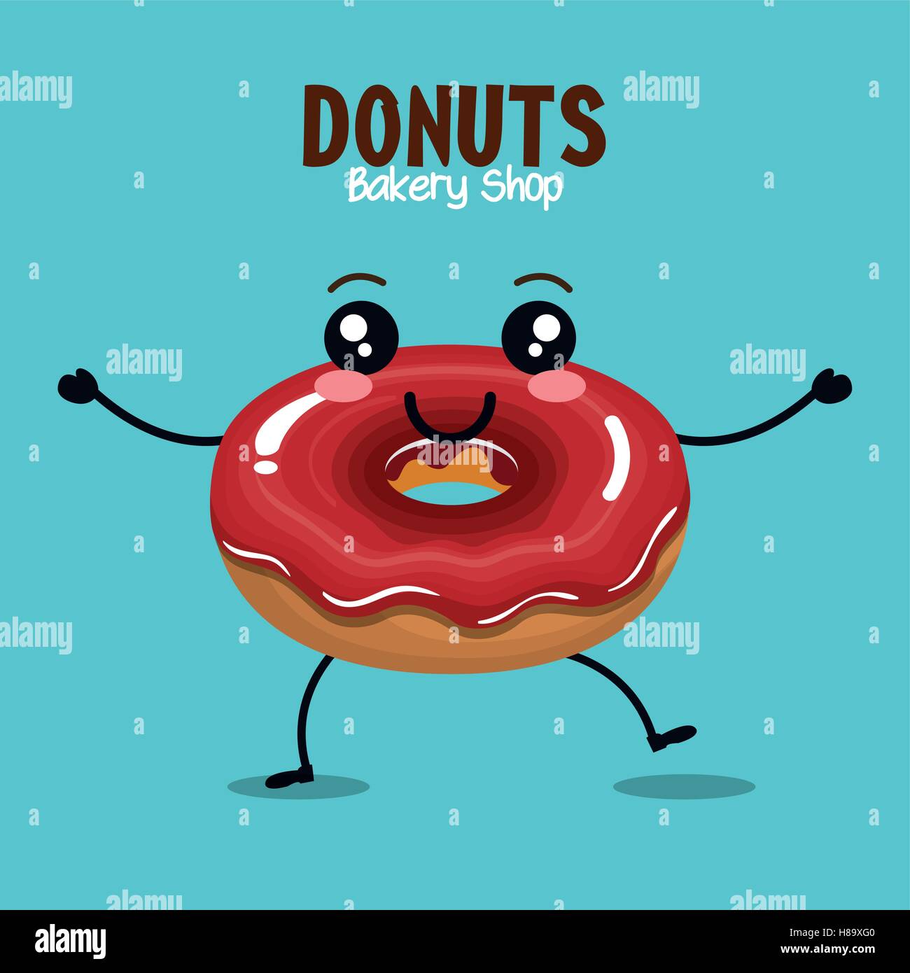 delicious donut comic character vector illustration design Stock Vector ...