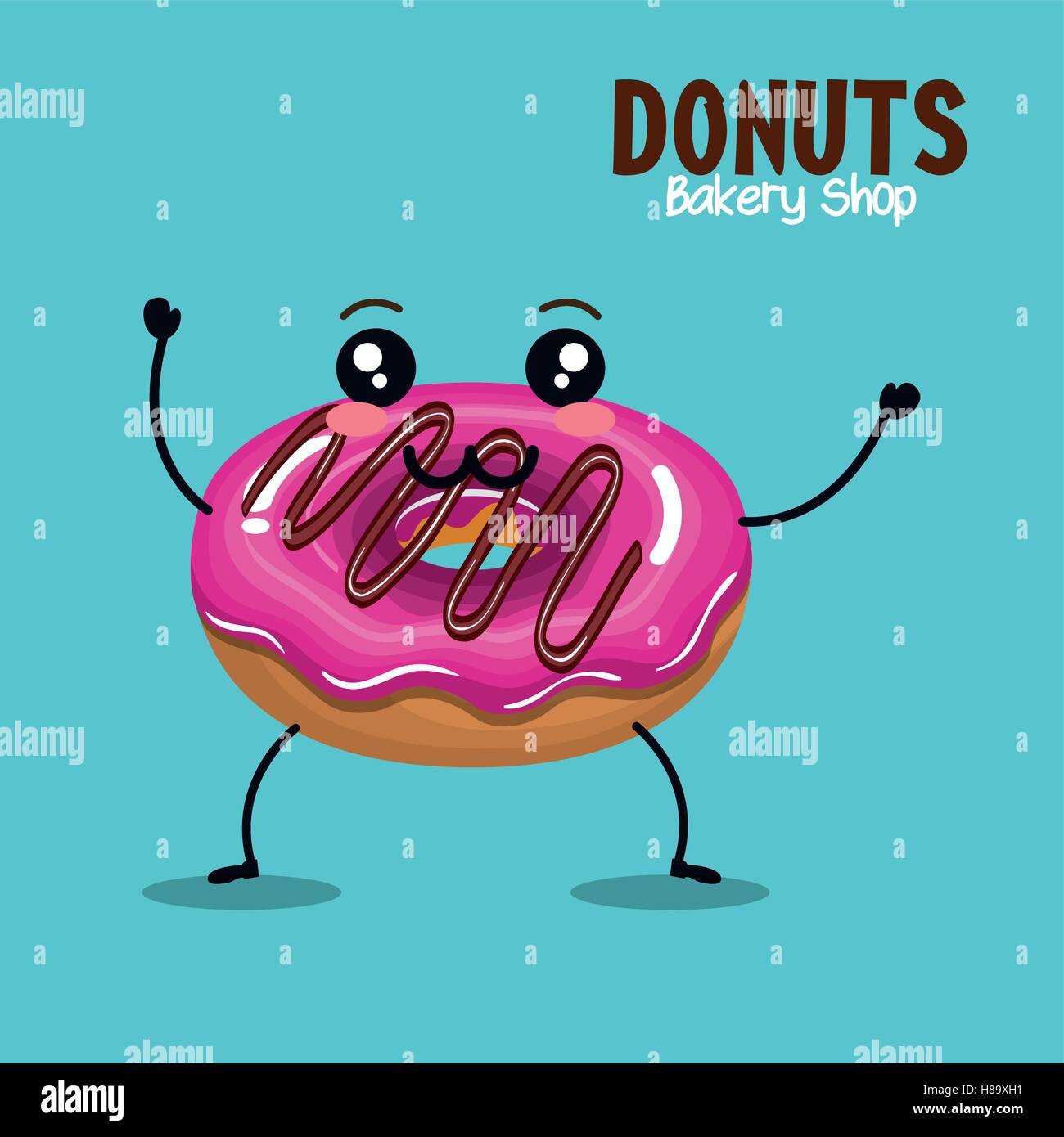 delicious donut comic character vector illustration design Stock Vector ...