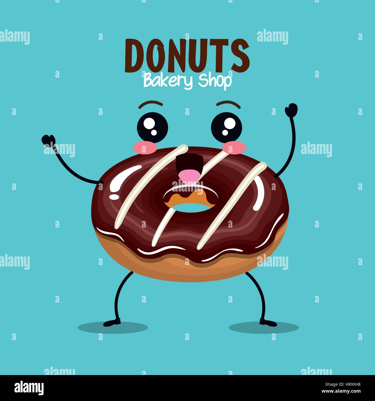 delicious donut comic character vector illustration design Stock Vector ...