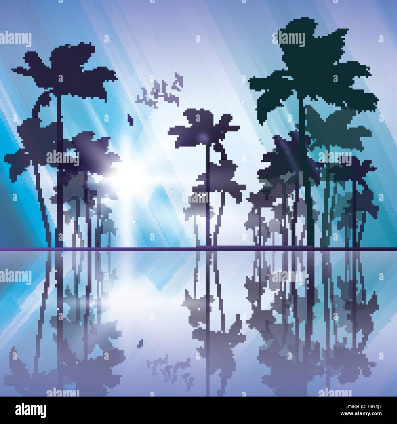 Water reflections view Stock Vector Images - Alamy