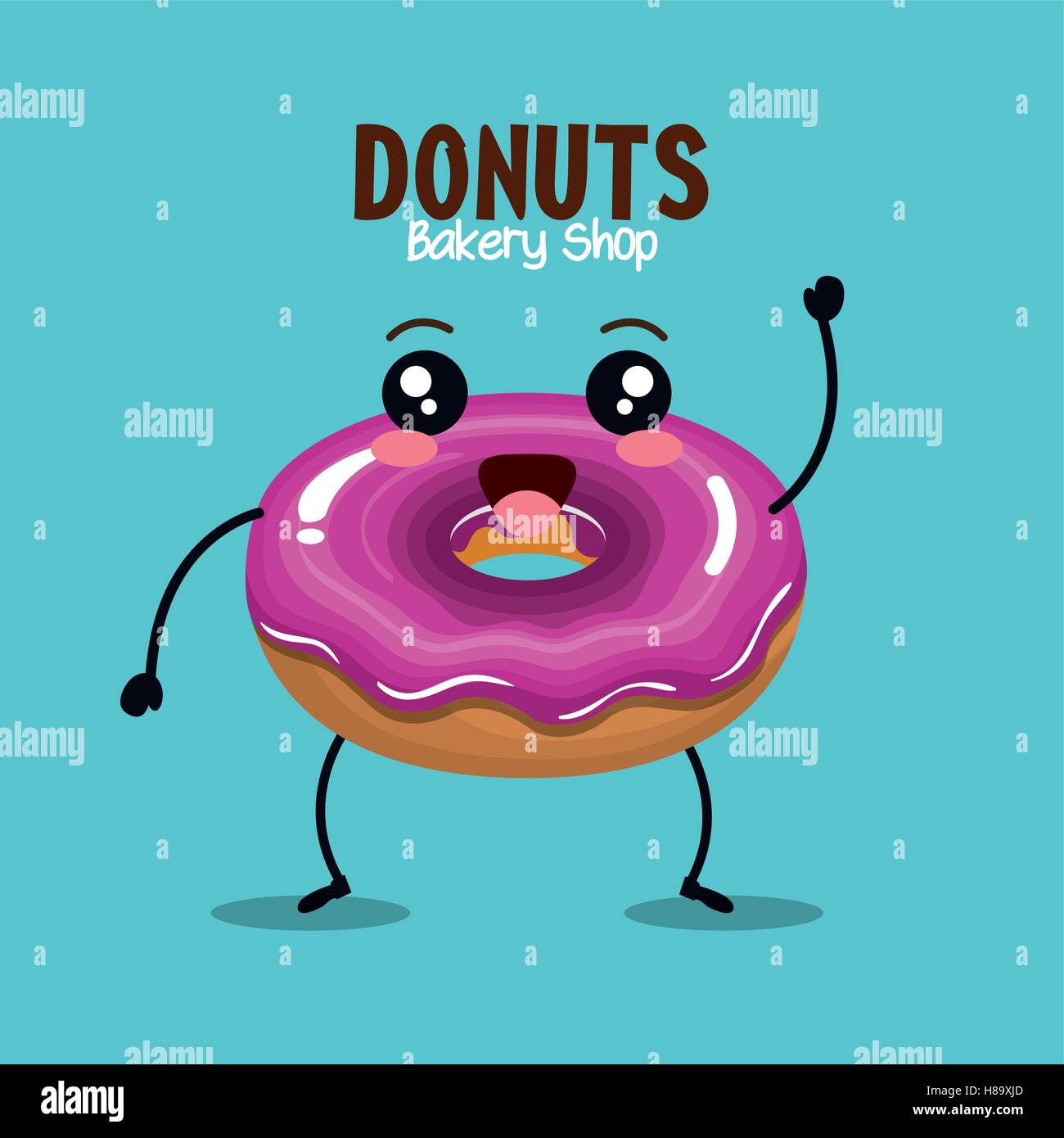 delicious donut comic character vector illustration design Stock Vector ...