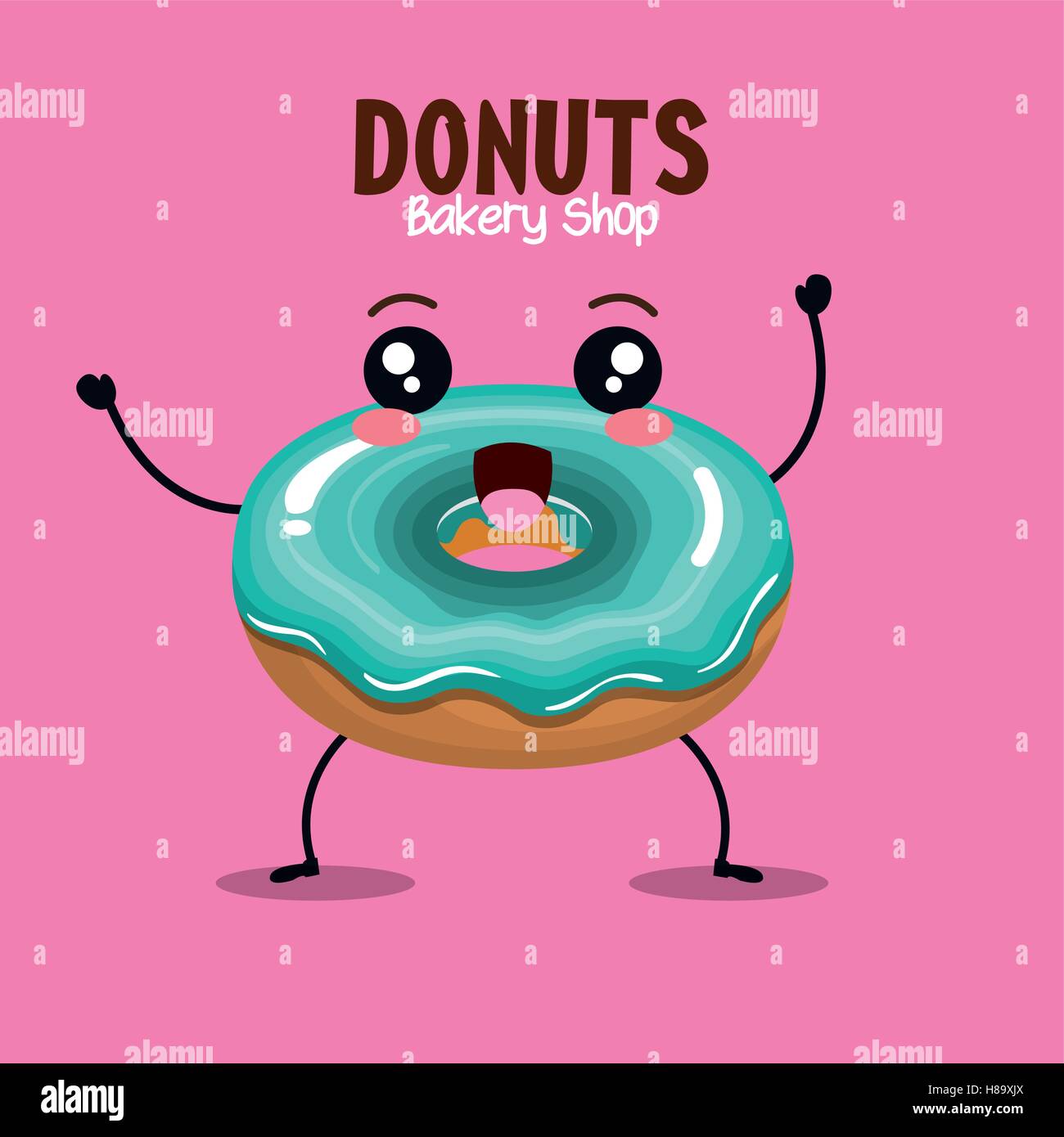delicious donut comic character vector illustration design Stock Vector ...
