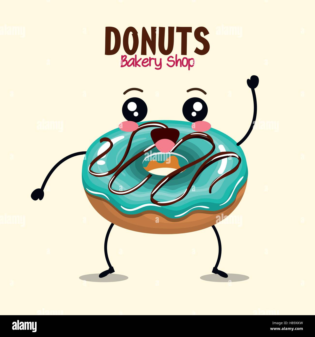 delicious donut comic character vector illustration design Stock Vector ...
