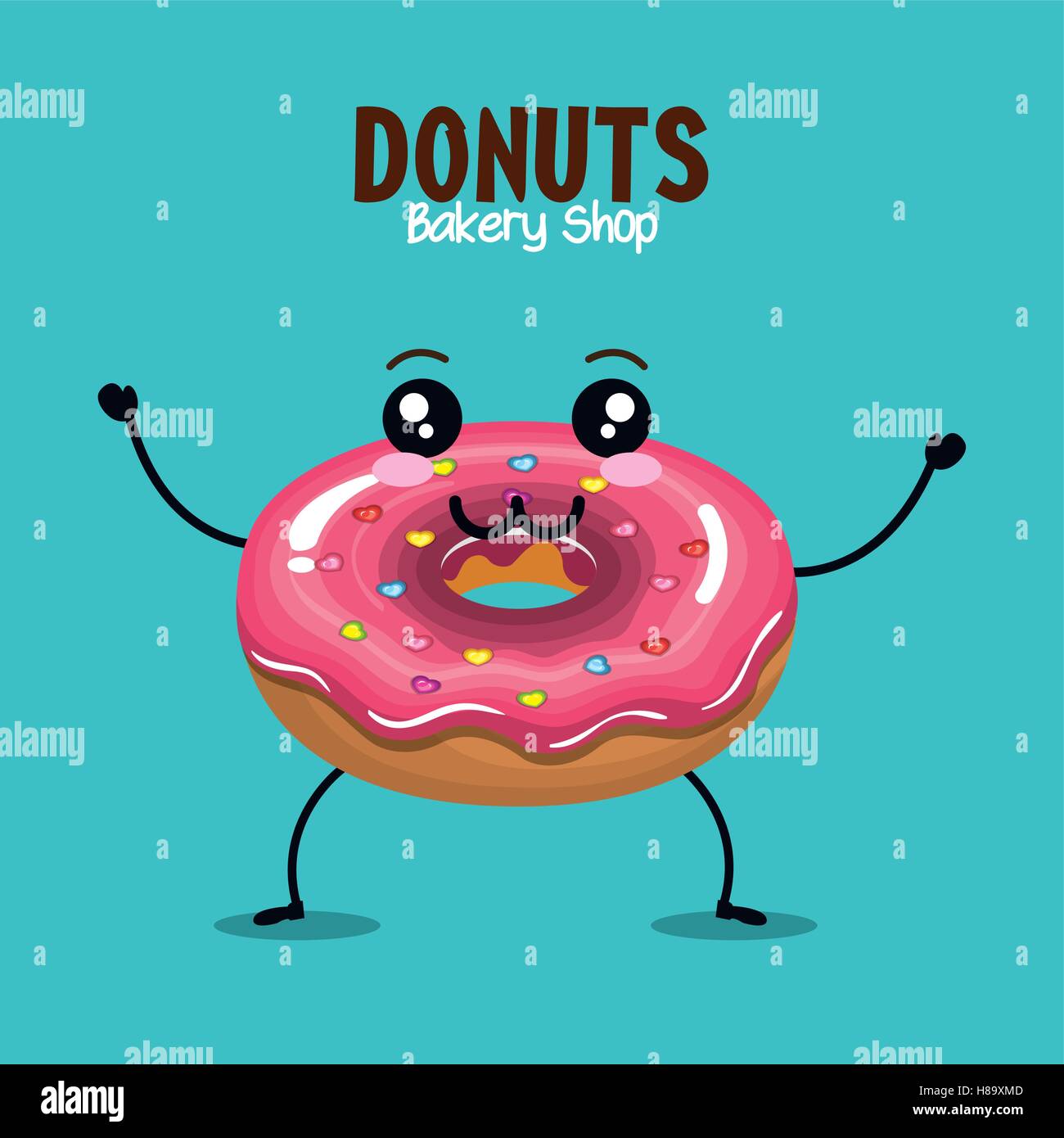 delicious donut comic character vector illustration design Stock Vector ...