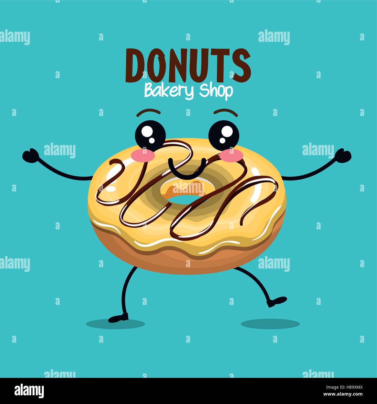 delicious donut comic character vector illustration design Stock Vector ...