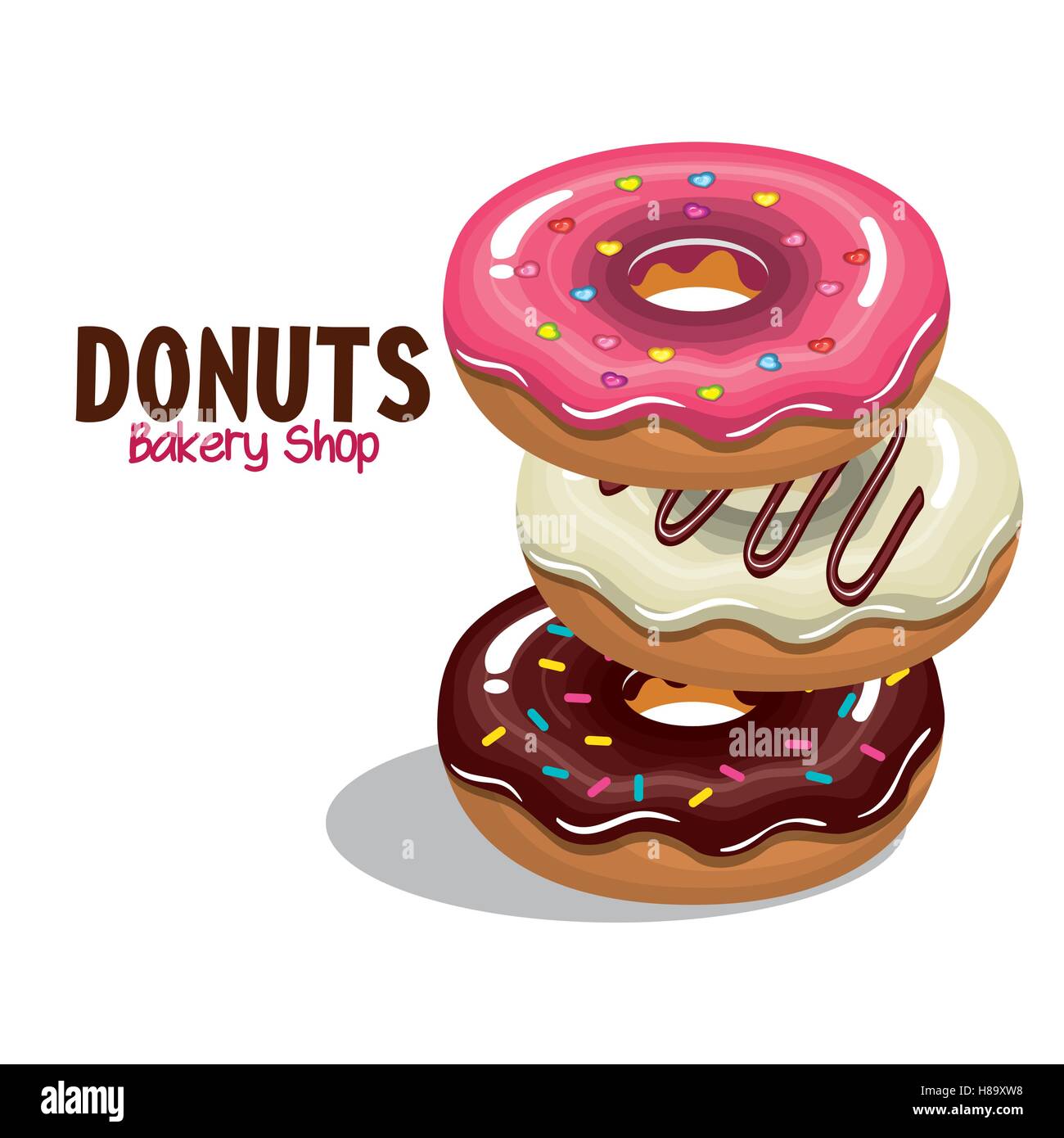 delicious donuts bakery shop vector illustration design Stock Vector ...
