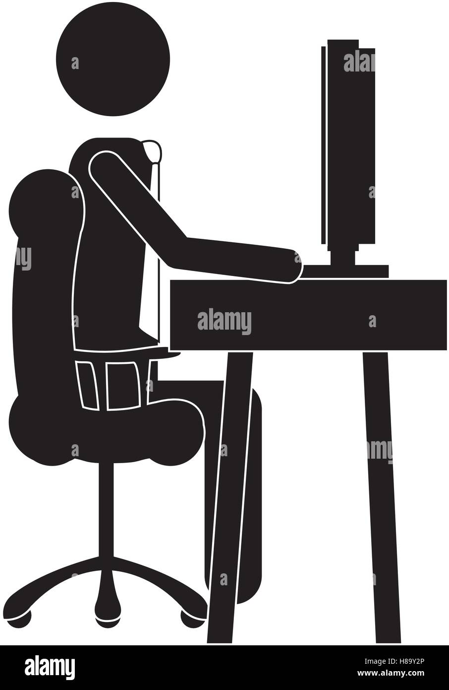 businessman and desk pictogram icon image vector illustration design ...