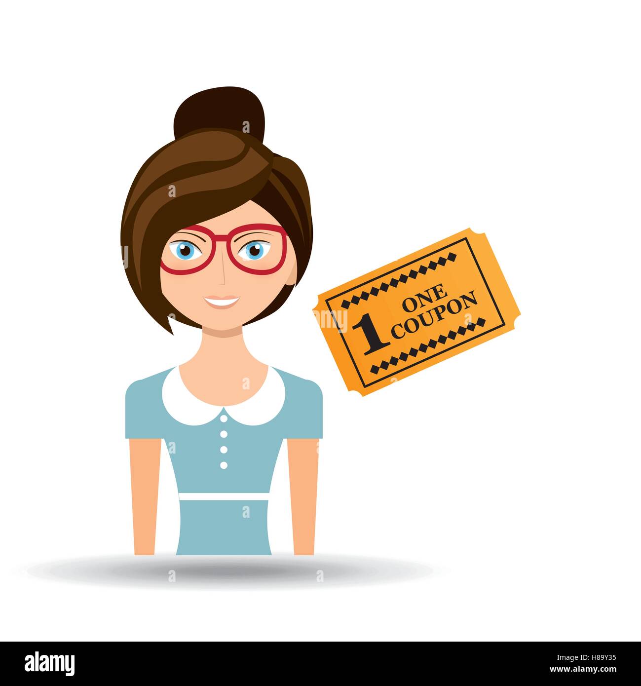 beautiful girl concept cinema movie ticket icon vector illustration eps ...