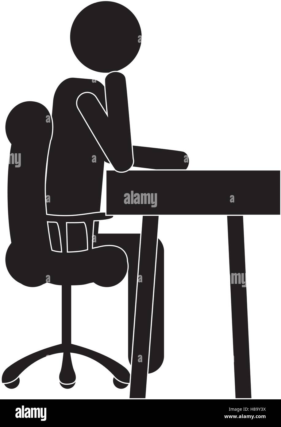 businessman and desk pictogram icon image vector illustration design ...