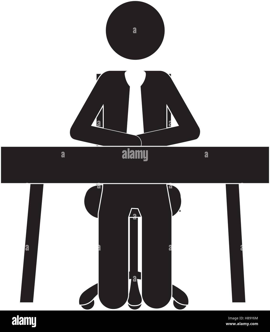 businessman and desk pictogram icon image vector illustration design ...