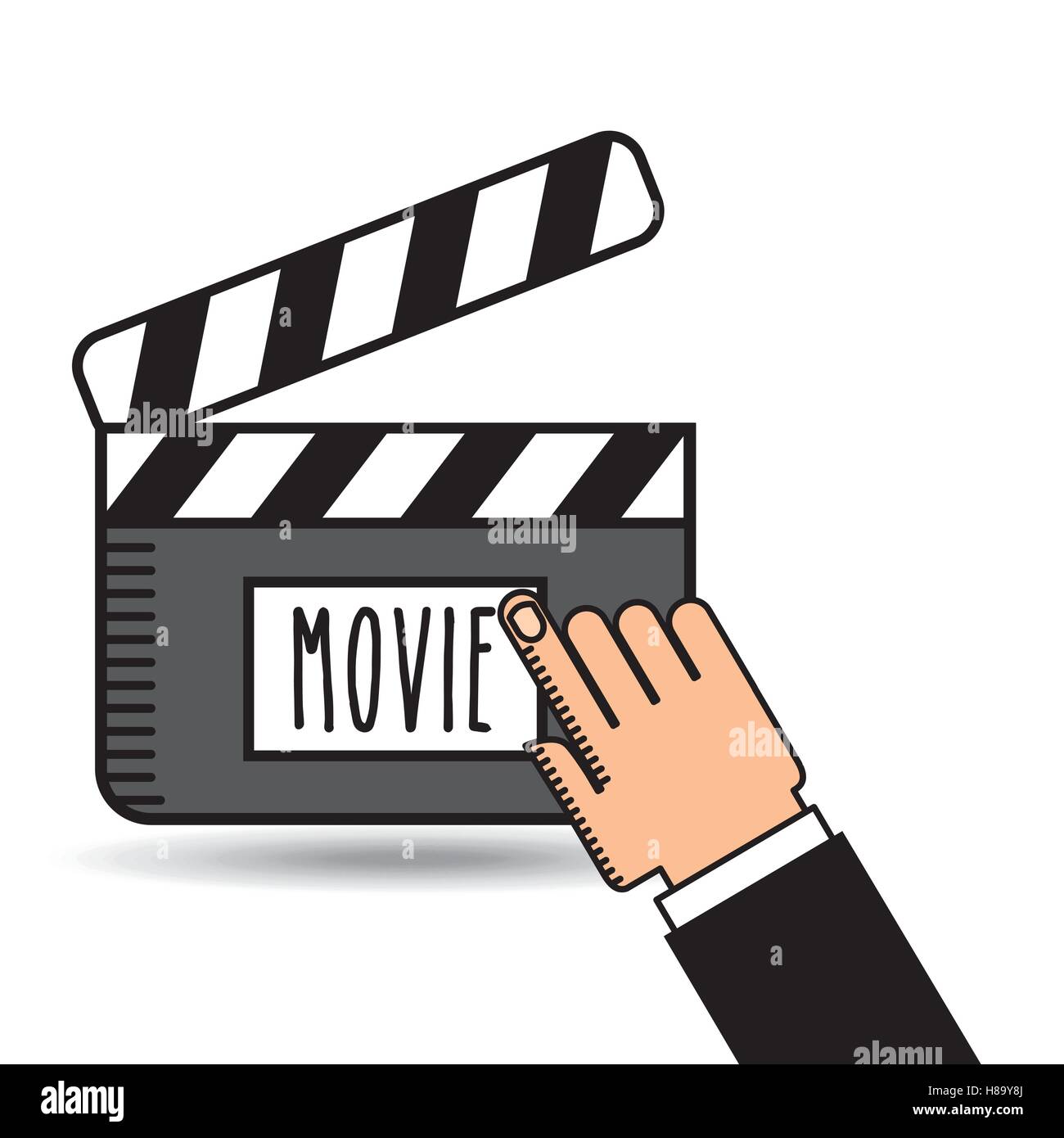 Clapper movie hand icon Cut Out Stock Images & Pictures - Alamy