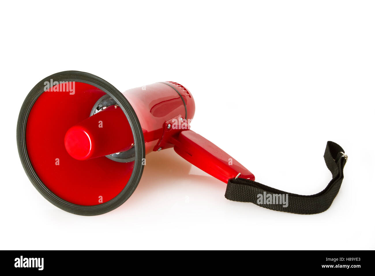 Red megaphone isolated on white background Stock Photo - Alamy