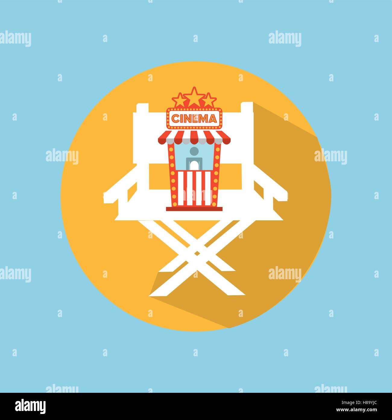 cinema movie ticket office. director chair graphic vector illustration ...