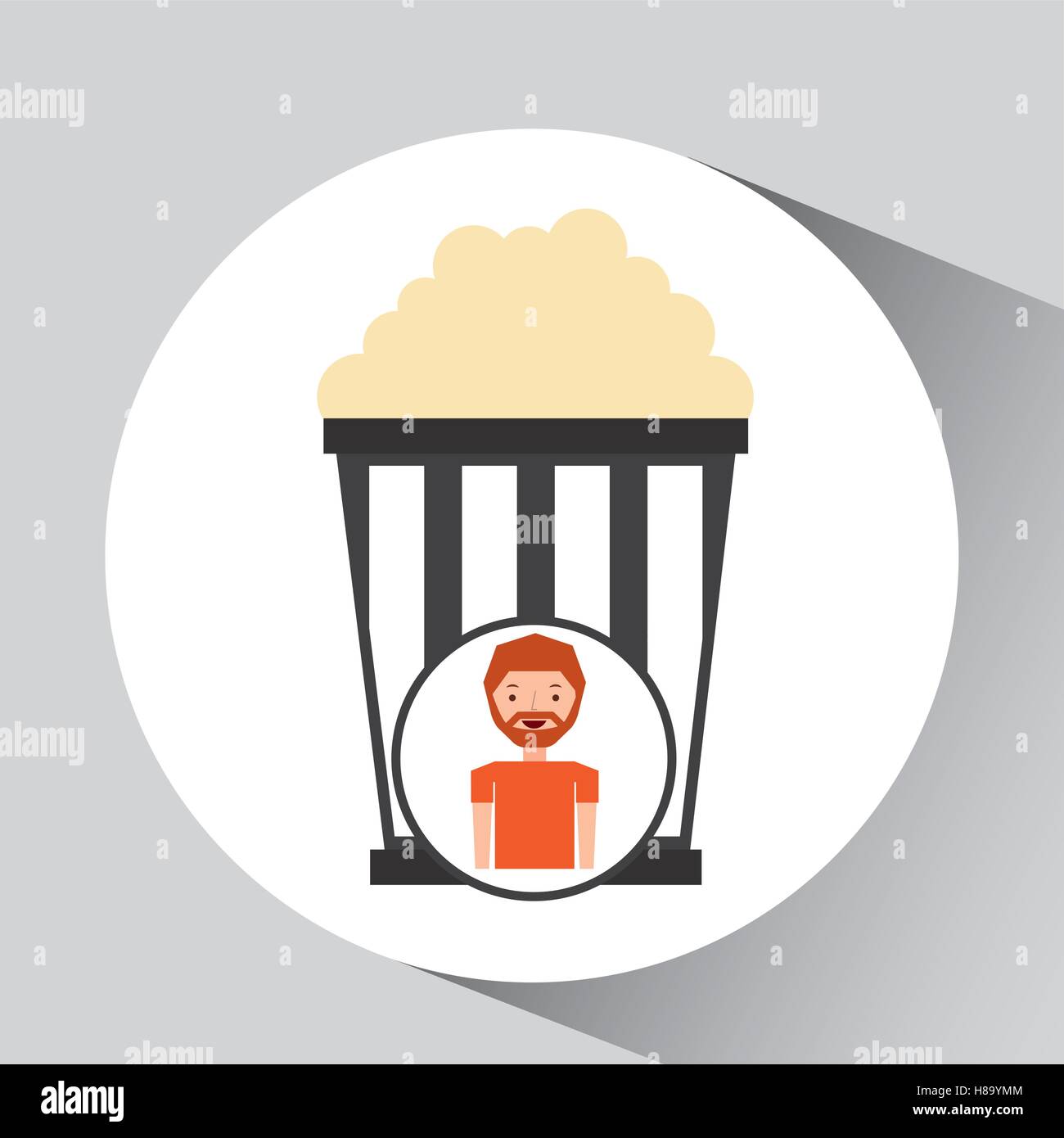 cartoon man icon pop corn cinema graphic vector illustration eps 10 ...