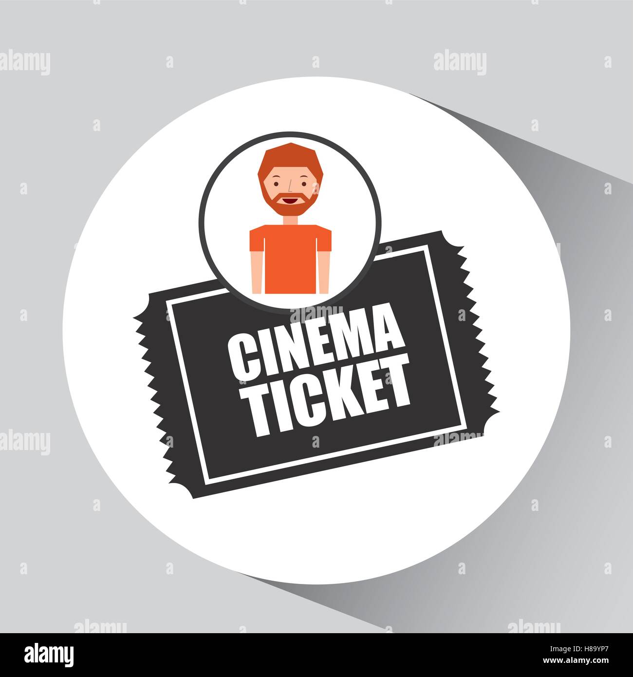 cartoon man icon ticket cinema graphic vector illustration eps 10 Stock ...