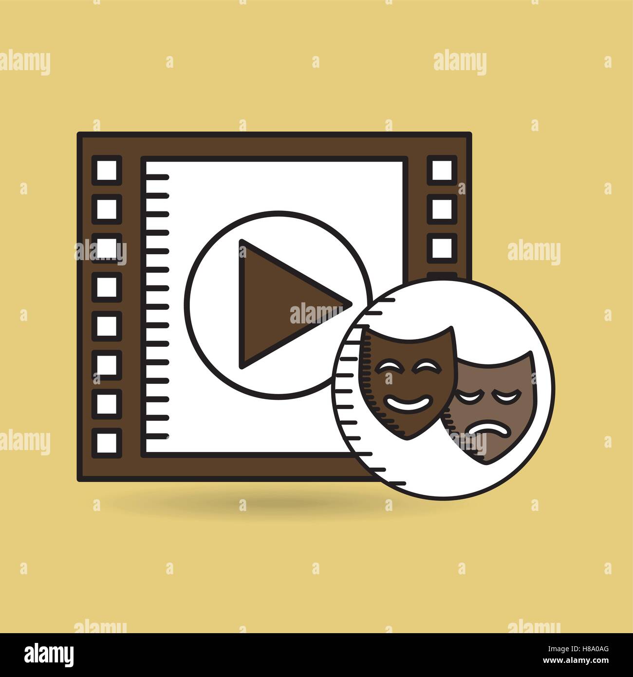 strip film play movie hand design vector illustration eps 10 Stock ...