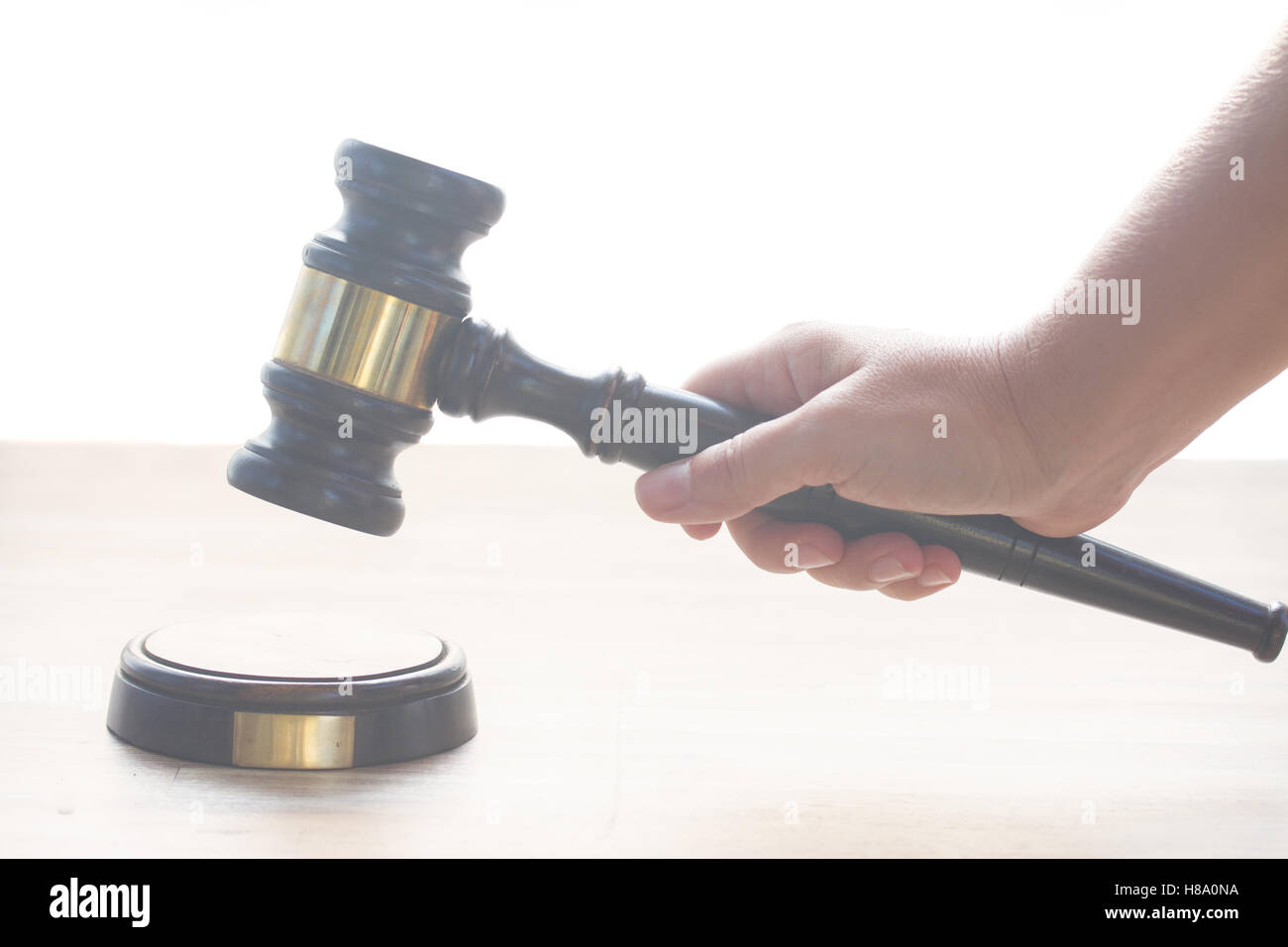Wooden Law Gavel Stock Photo - Alamy
