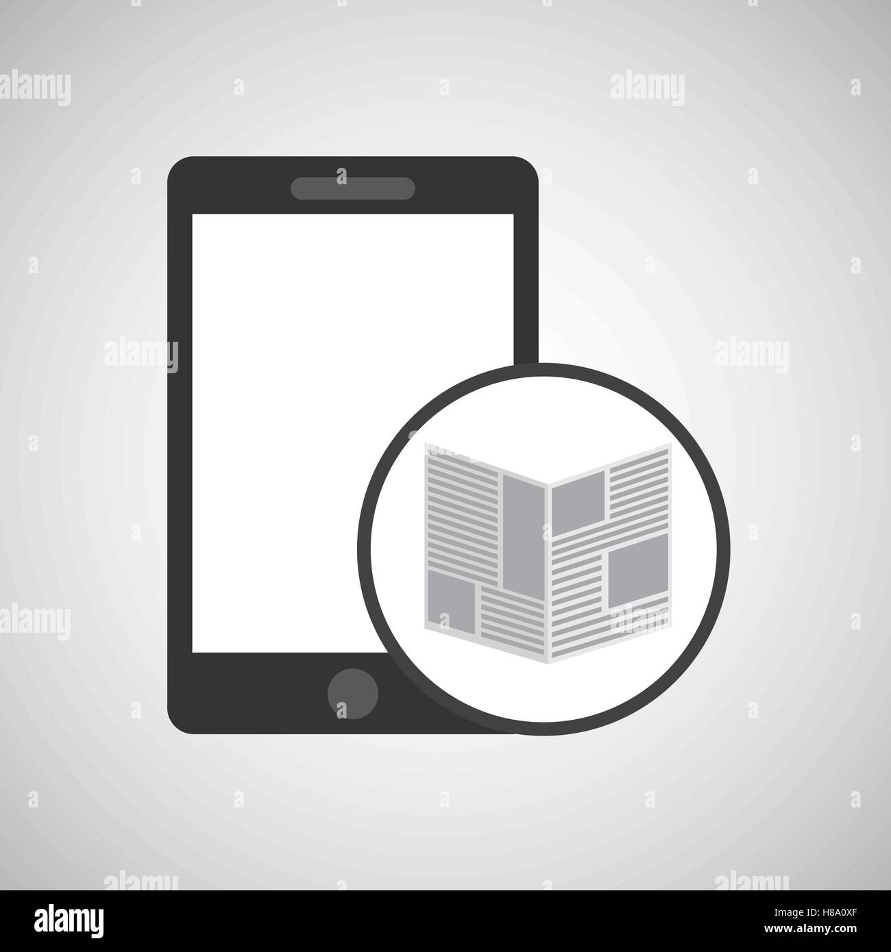 smartphone digital newspaper design vector illustration eps 10 Stock ...