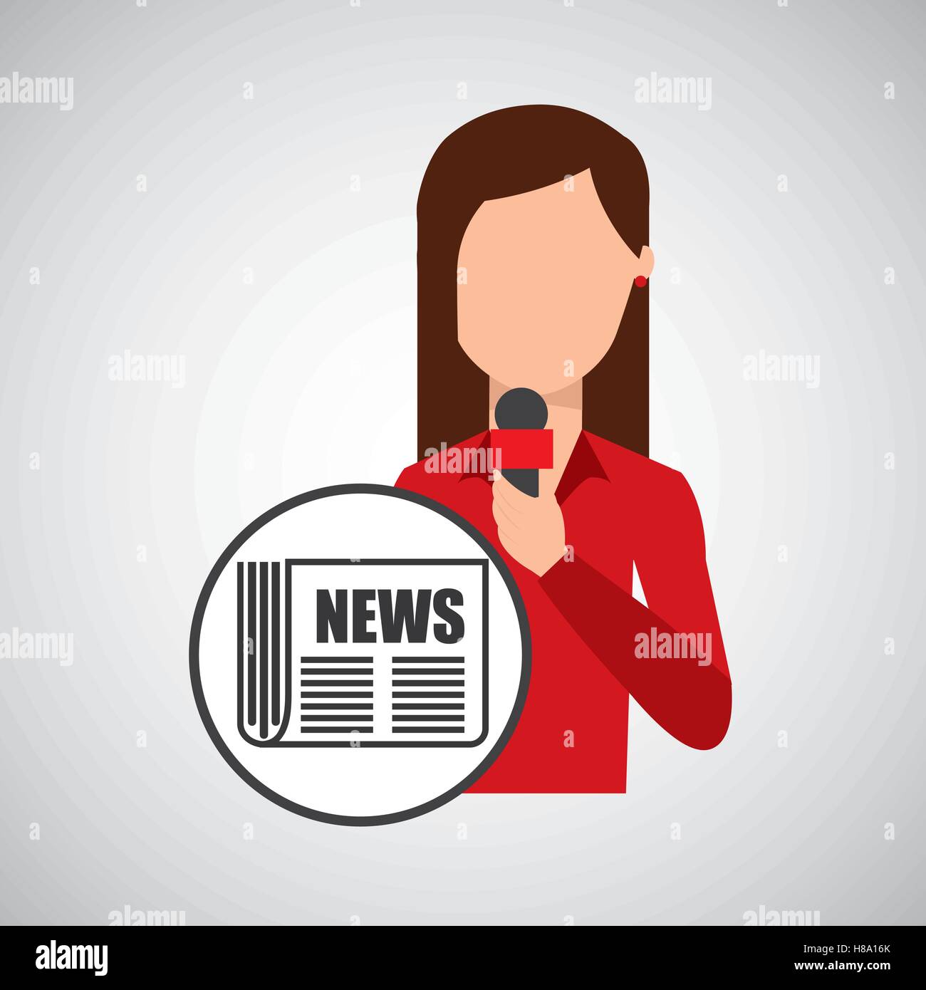 character woman reporter newspaper graphic vector illustration eps 10 ...