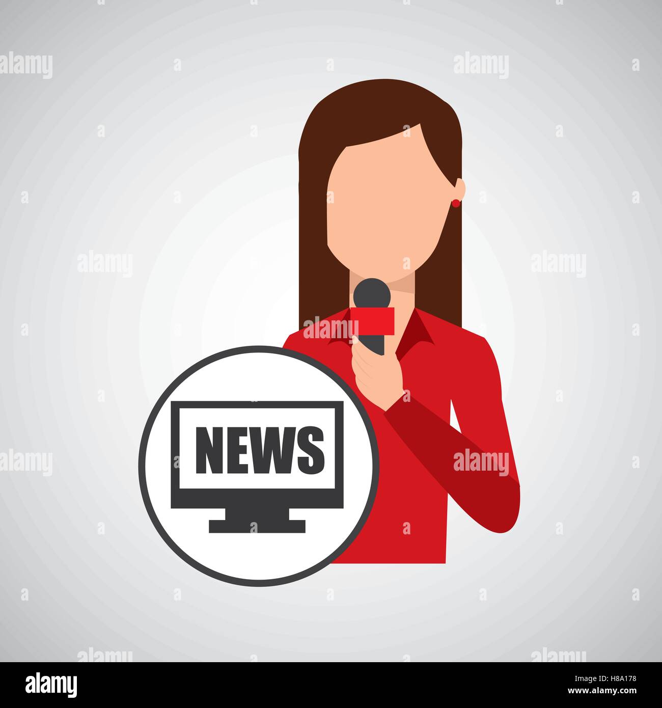 character woman reporter news digital graphic vector illustration eps ...