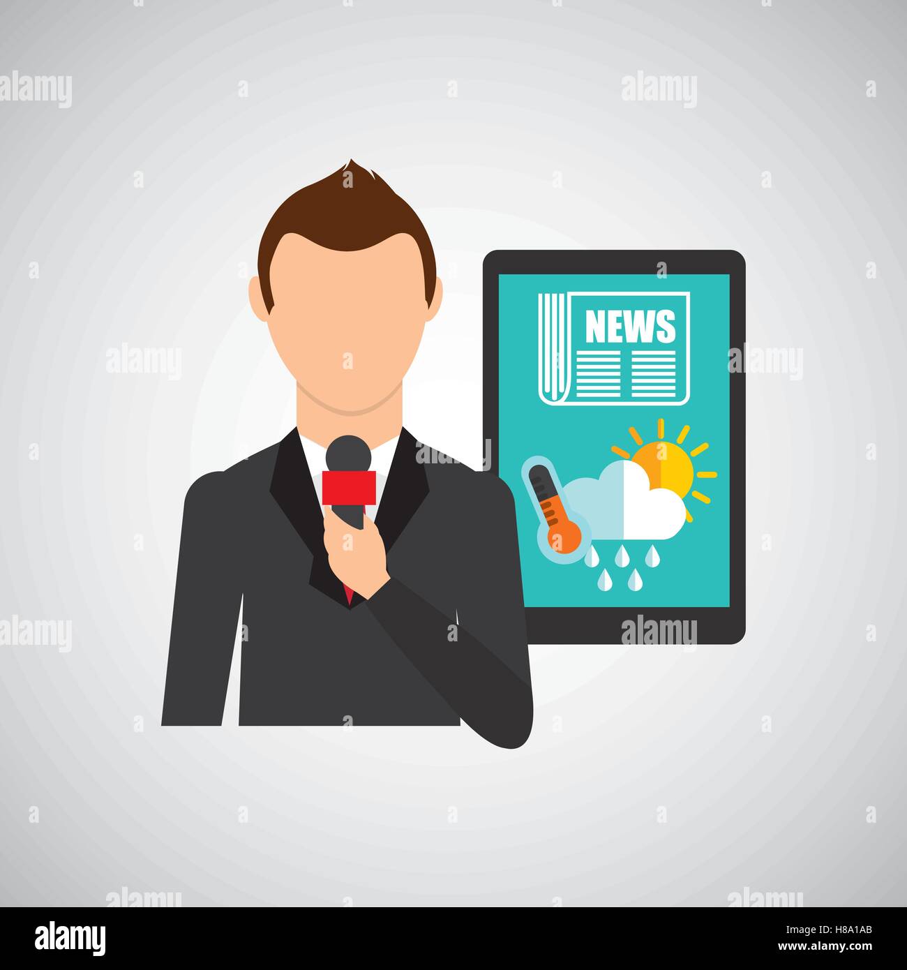 news weather reporter digital icon vector illustration eps 10 Stock ...