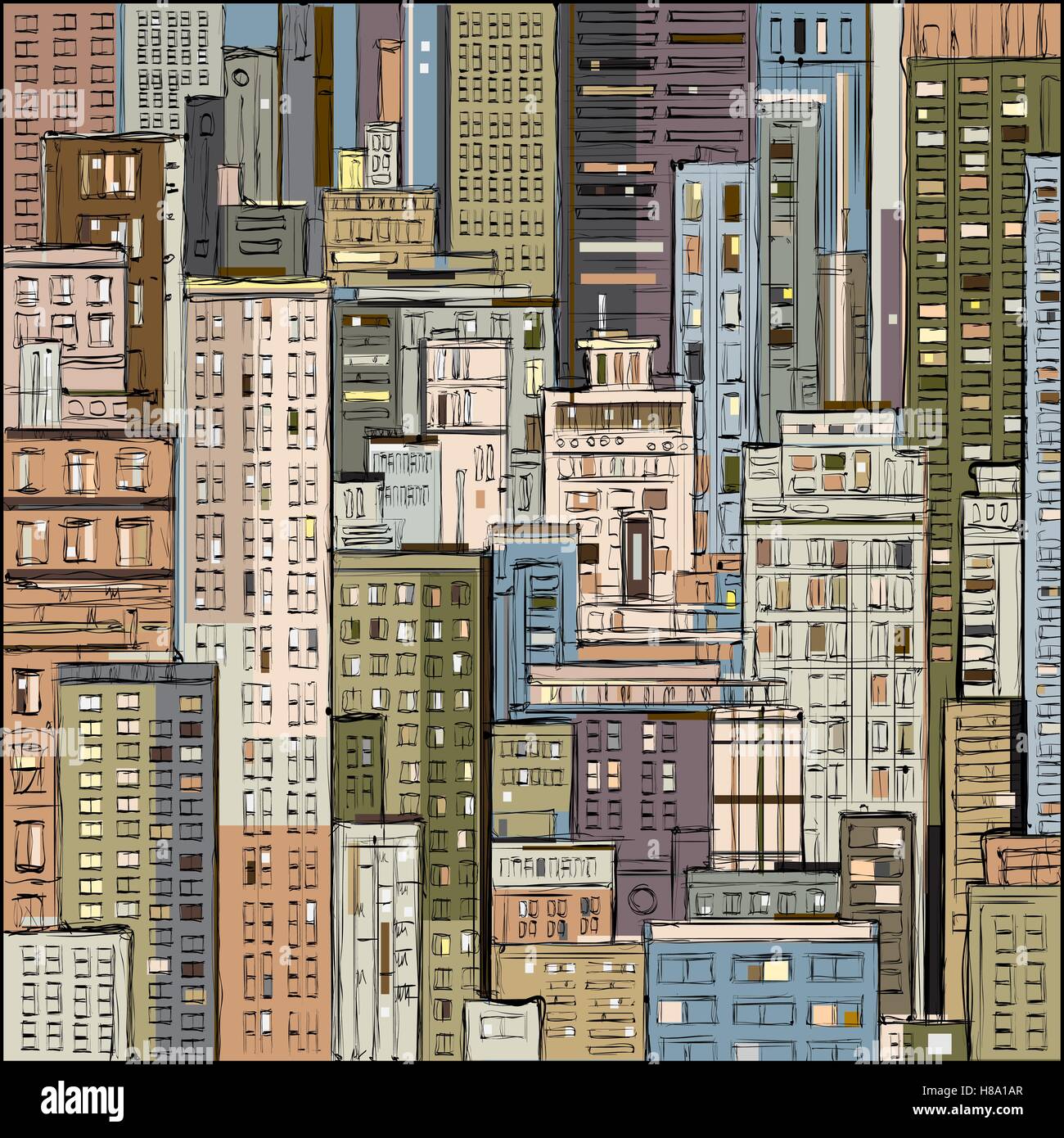 City hand drawn, vector illustration Stock Vector Image & Art - Alamy