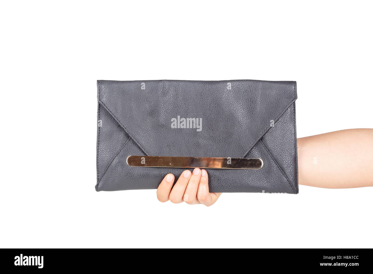 Woman hand holding hand bag, isolated on white background Stock Photo ...