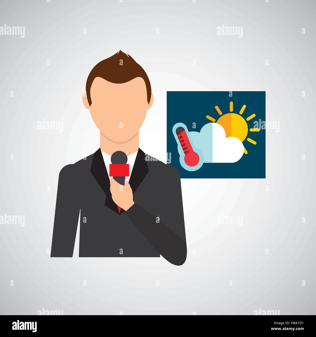 tv news weather reporter meteorology icon vector illustration eps 10 ...