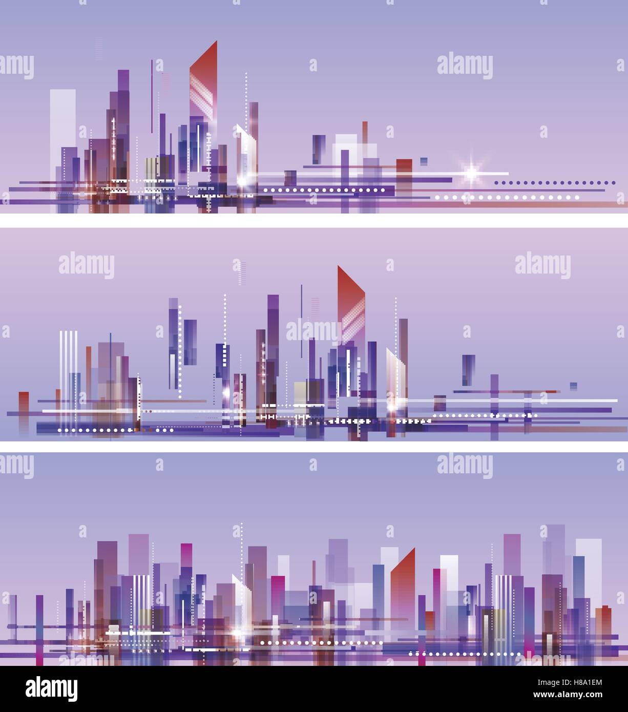 Modern city landscape header set vector Stock Vector Image & Art - Alamy