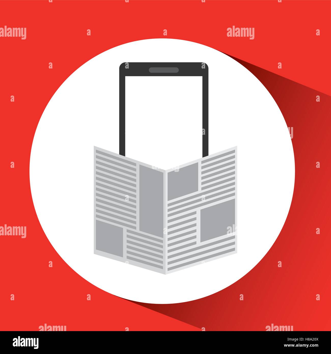 smartphone digital newspaper design vector illustration eps 10 Stock ...