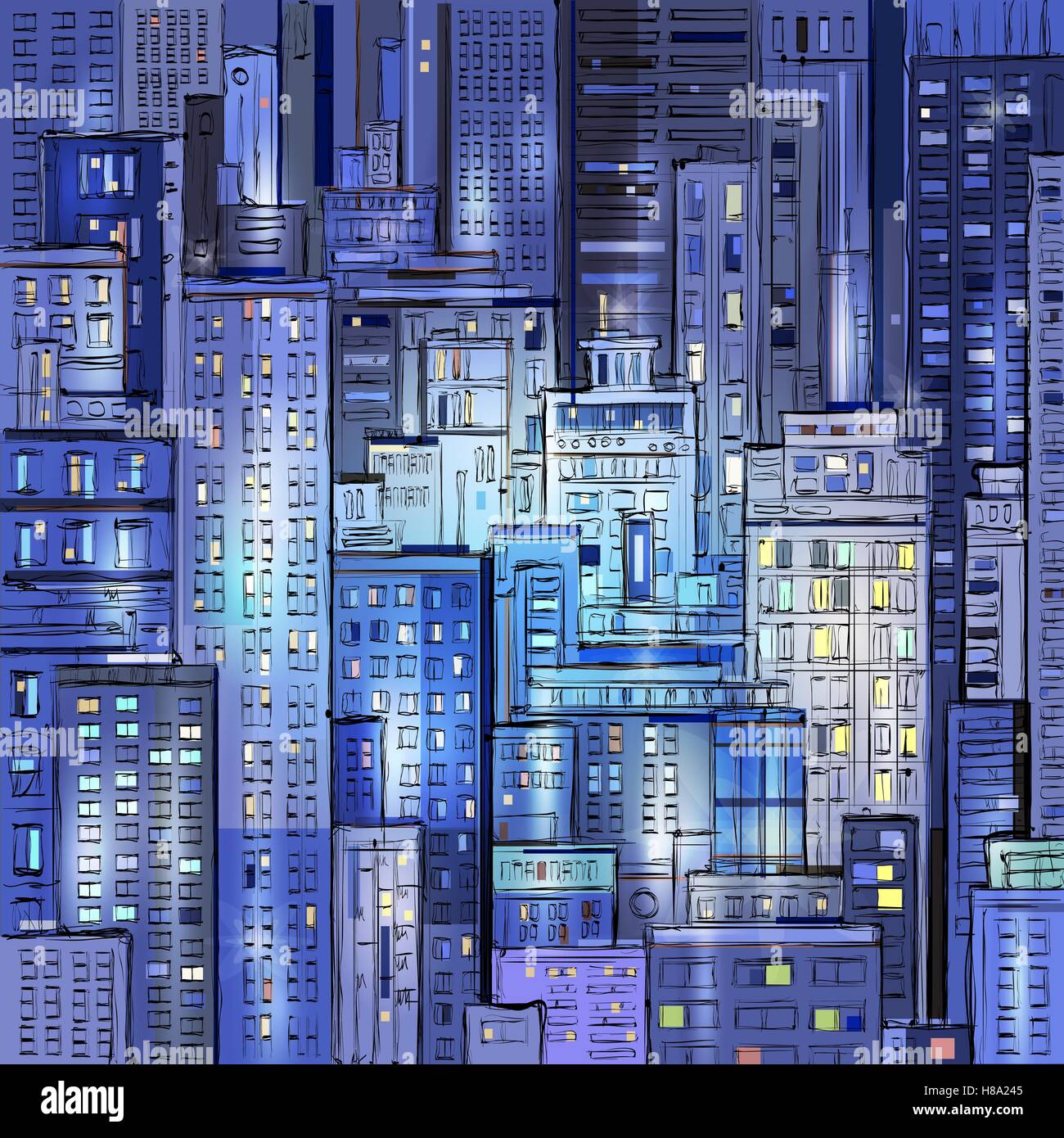 City hand drawn, vector illustration Stock Vector Image & Art - Alamy