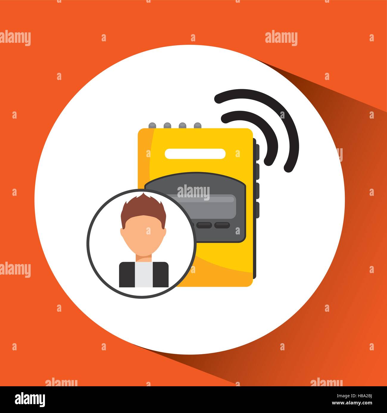 character man tape recorder icon vector illustration eps10 Stock Vector ...