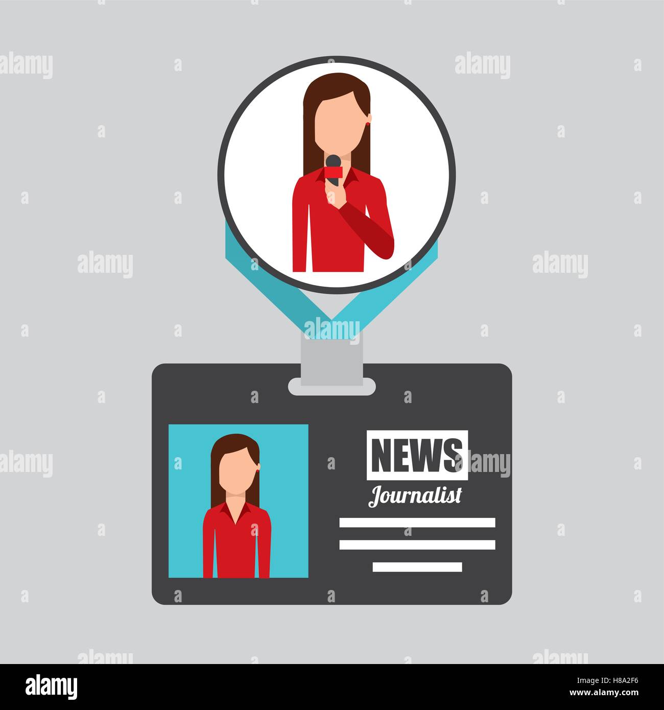 woman journalist card news graphic vector illustration eps 10 Stock ...