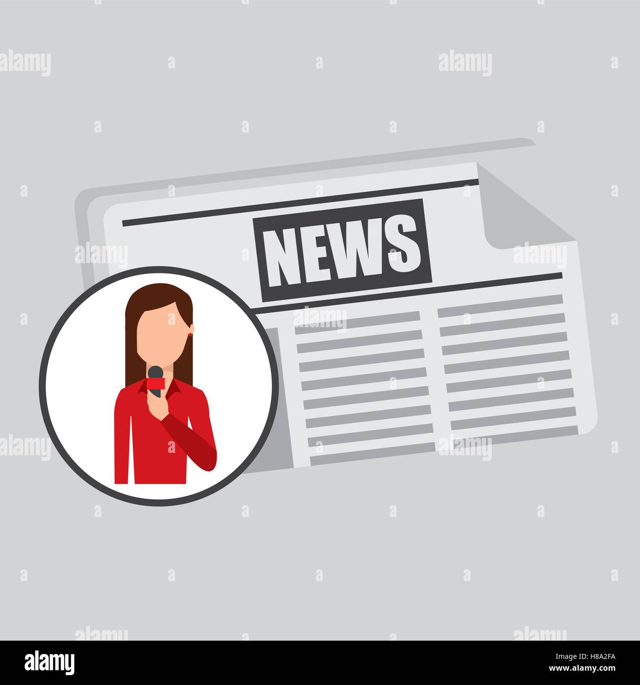 character woman reporter news template graphic vector illustration eps ...
