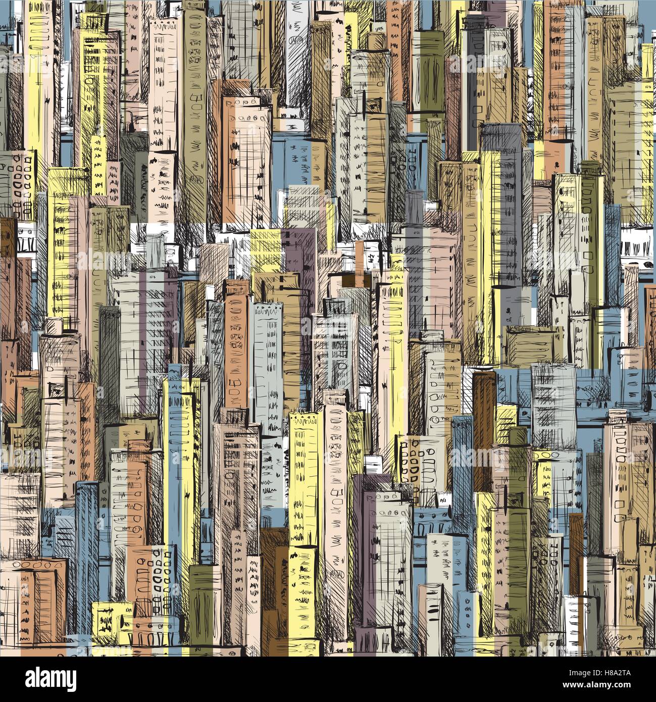Cityscape hand drawn, vector illustration Stock Vector Image & Art - Alamy