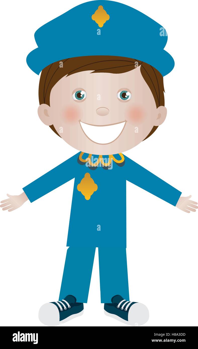 child dressed as police officer icon image vector illustration design ...