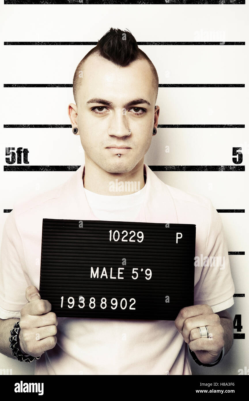 Male police mug shot Stock Photo - Alamy