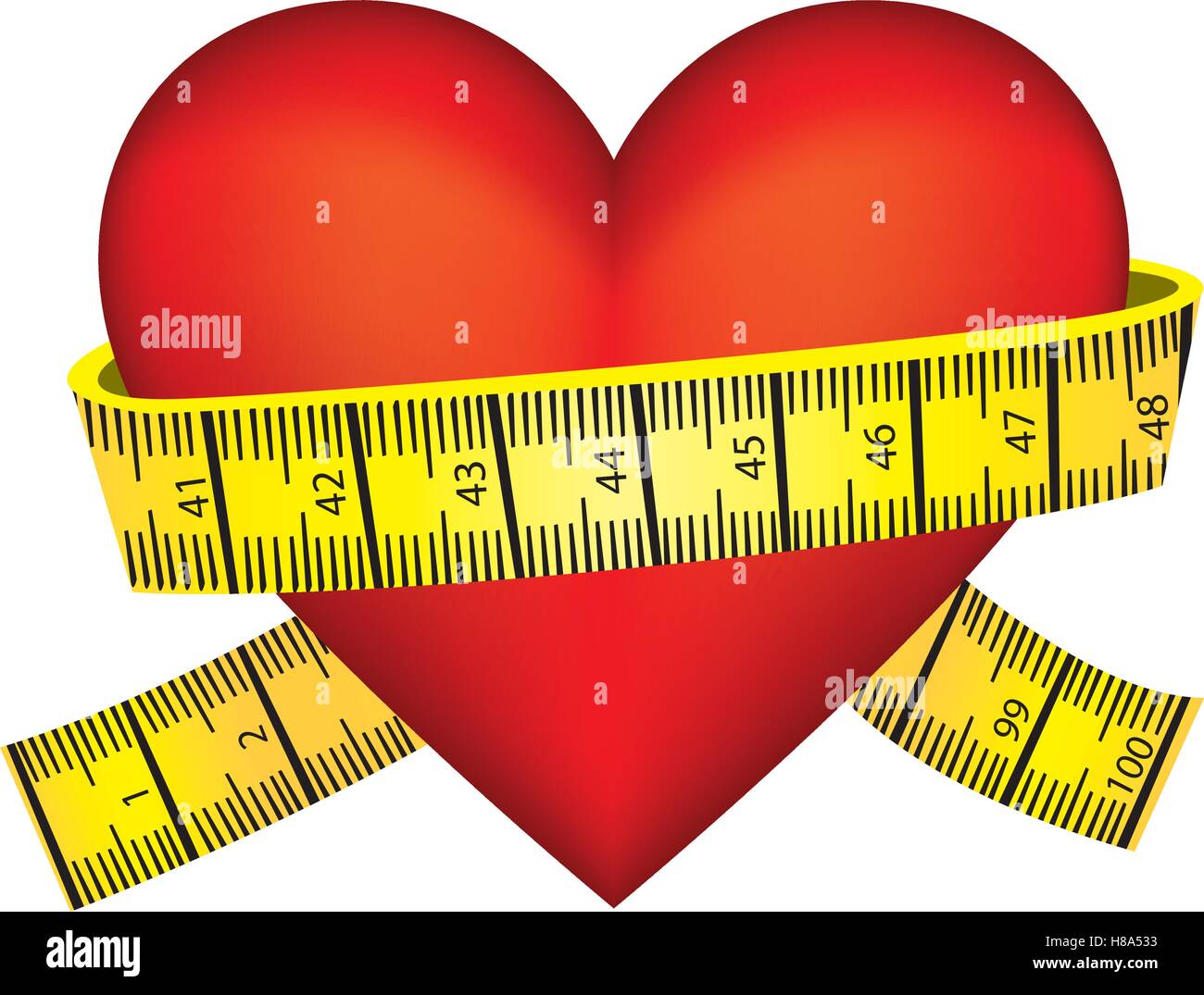 measuring tape and heart cartoon icon image vector illustration design ...