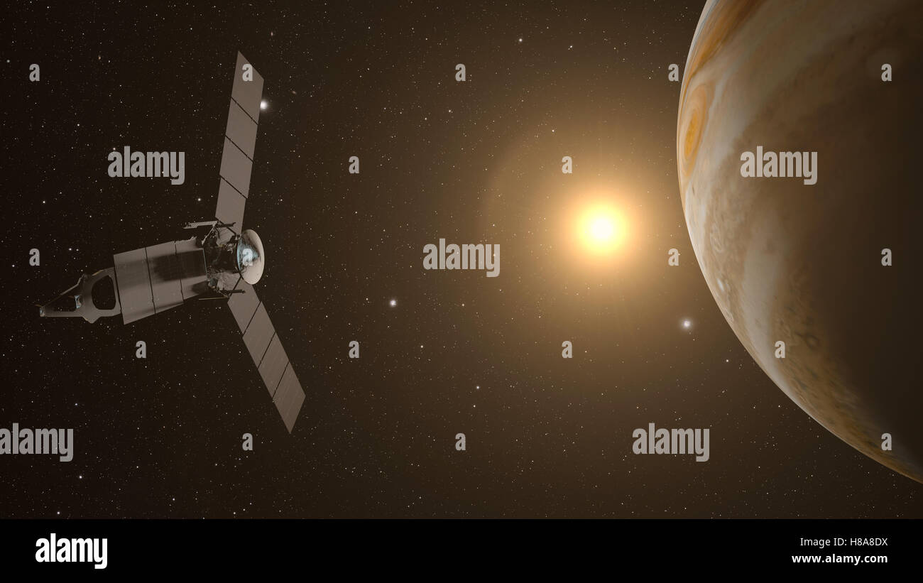 jupiter and satellite juno with beautiful sunset Stock Photo - Alamy