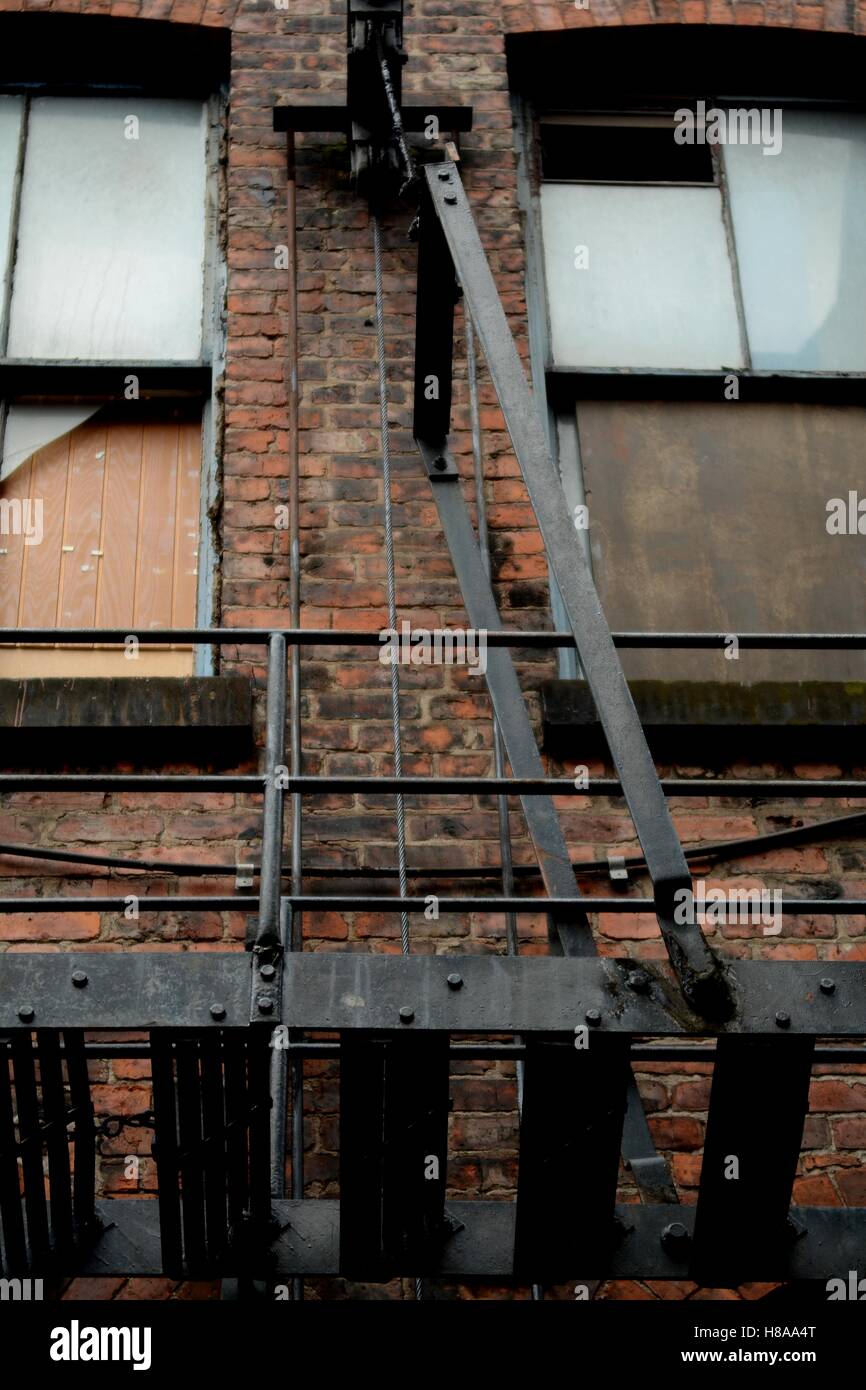Old fire Escape against brick wall Stock Photo - Alamy