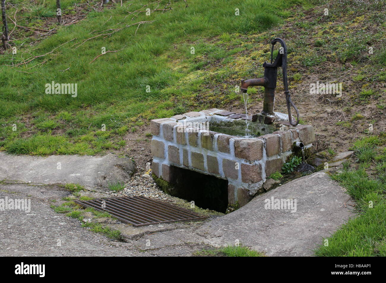 Water well to be operated by a lever Stock Photo - Alamy