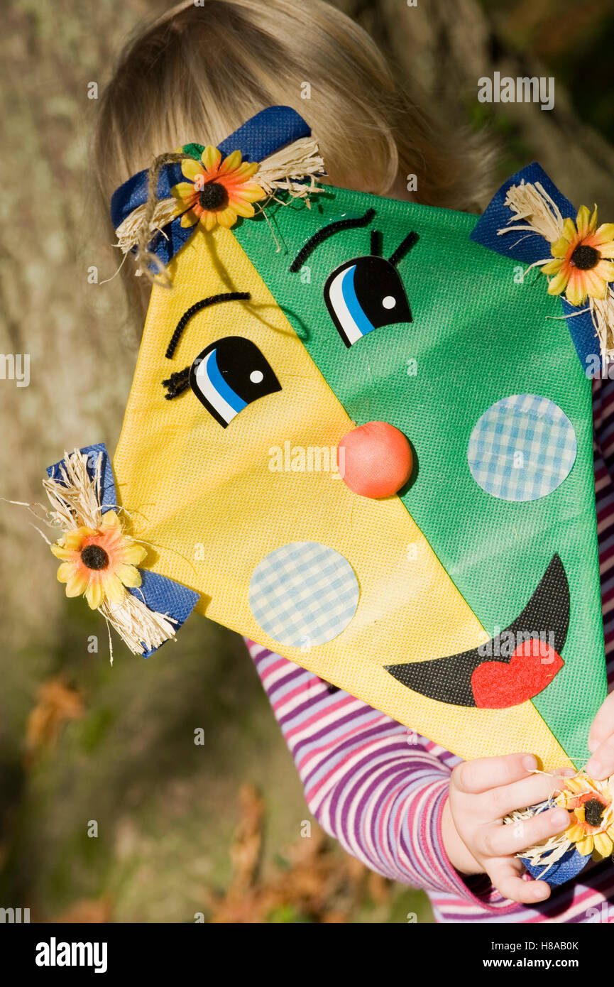 Girl with a kite Stock Photo - Alamy