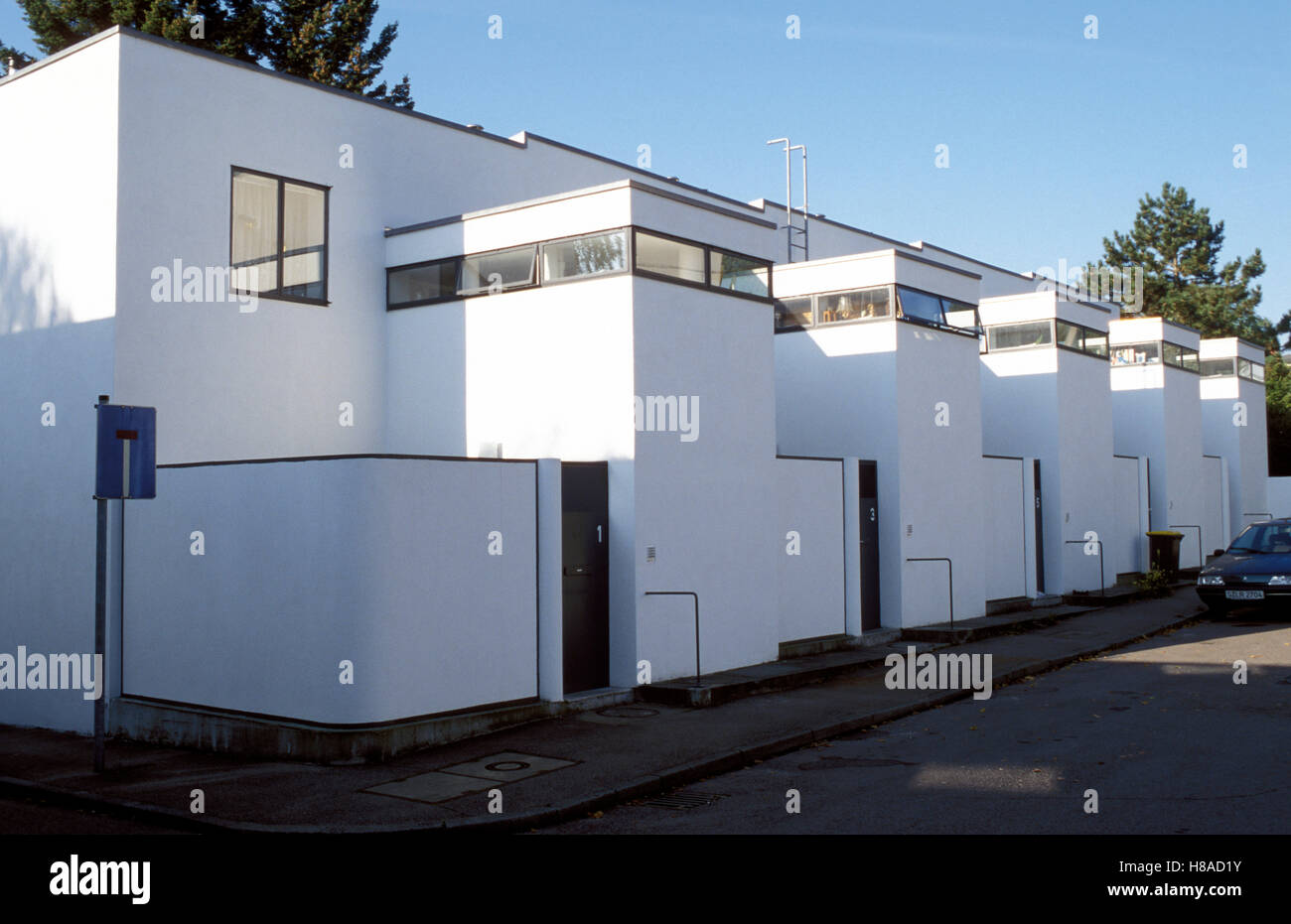 Row of housing designed by the architect J.J.P. Oud in the Weissenhof ...