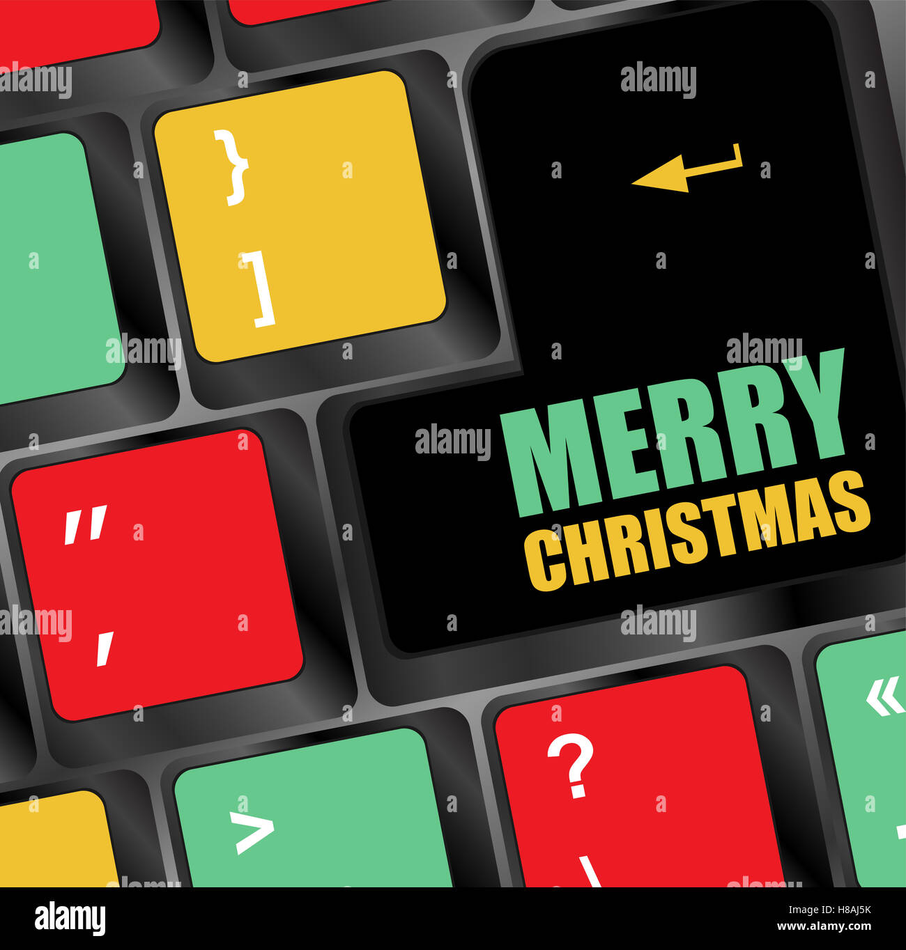 Computer Keyboard with Merry Christmas Key Stock Photo - Alamy