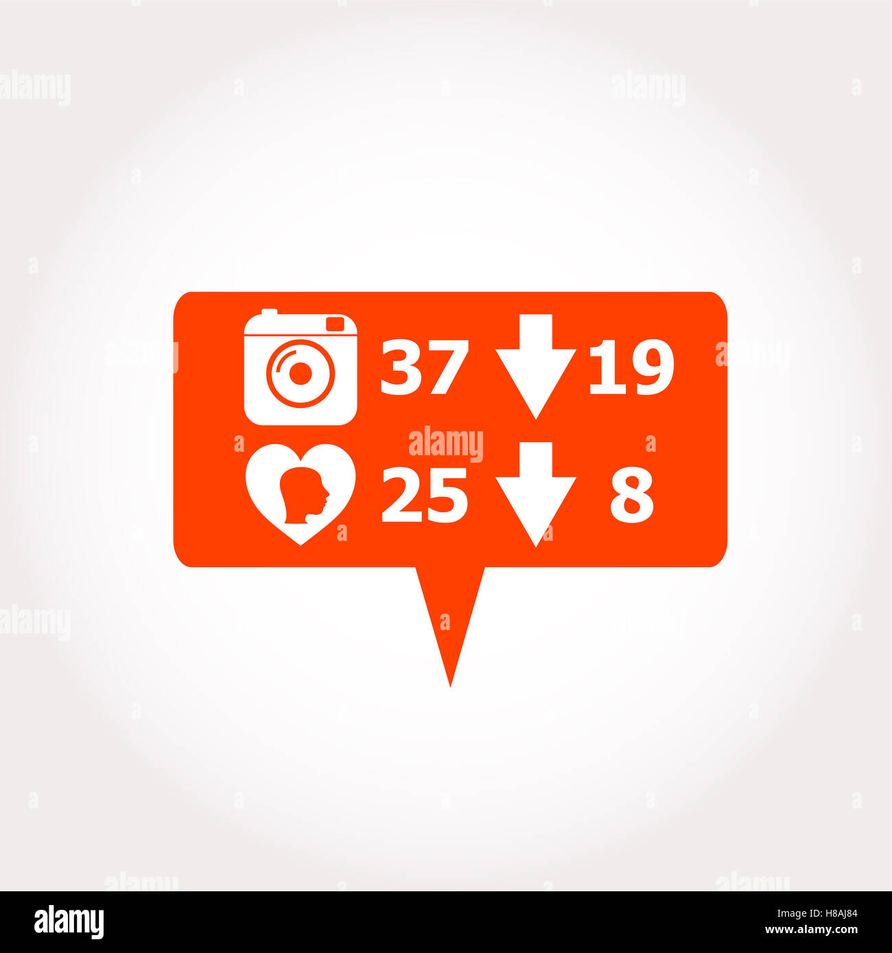 Like Counter Notification Icon, modern flat button, comment icons Stock ...