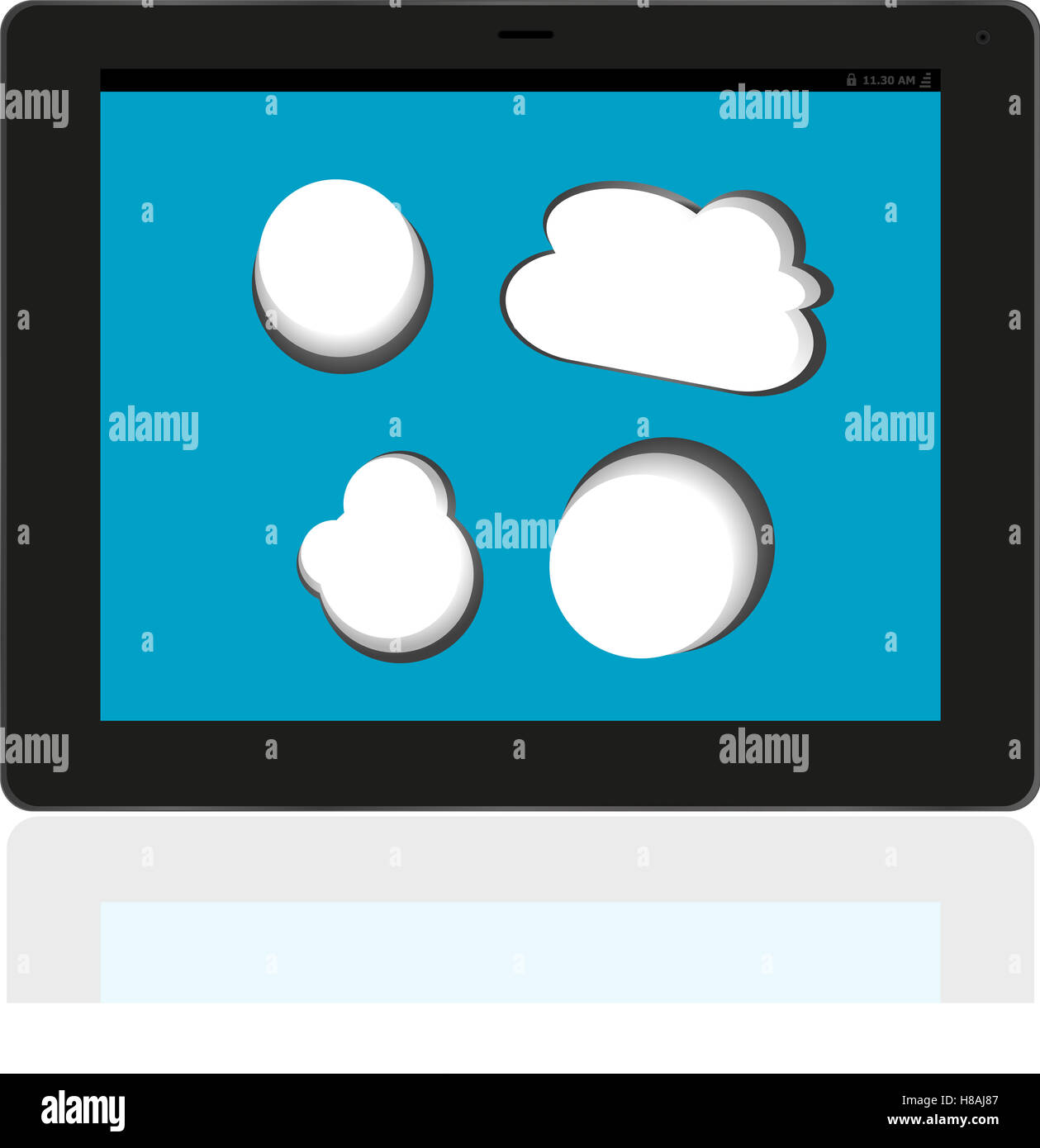 speech bubble on black tablet pc social, network concept Stock Photo ...
